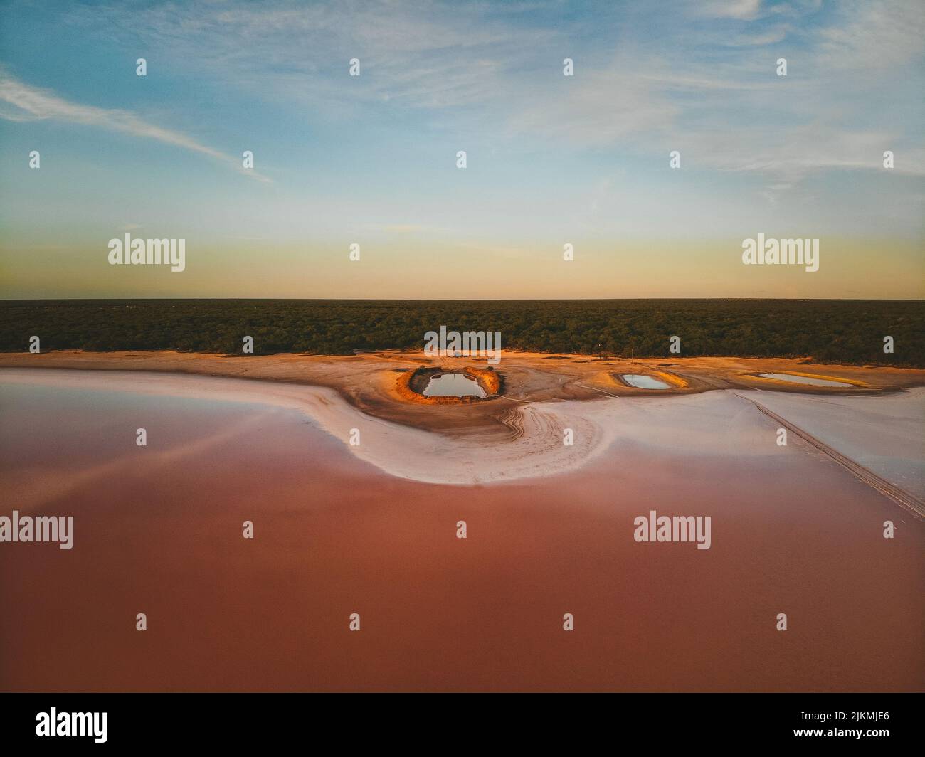 An aerial view of a mineral salt lake Stock Photo - Alamy