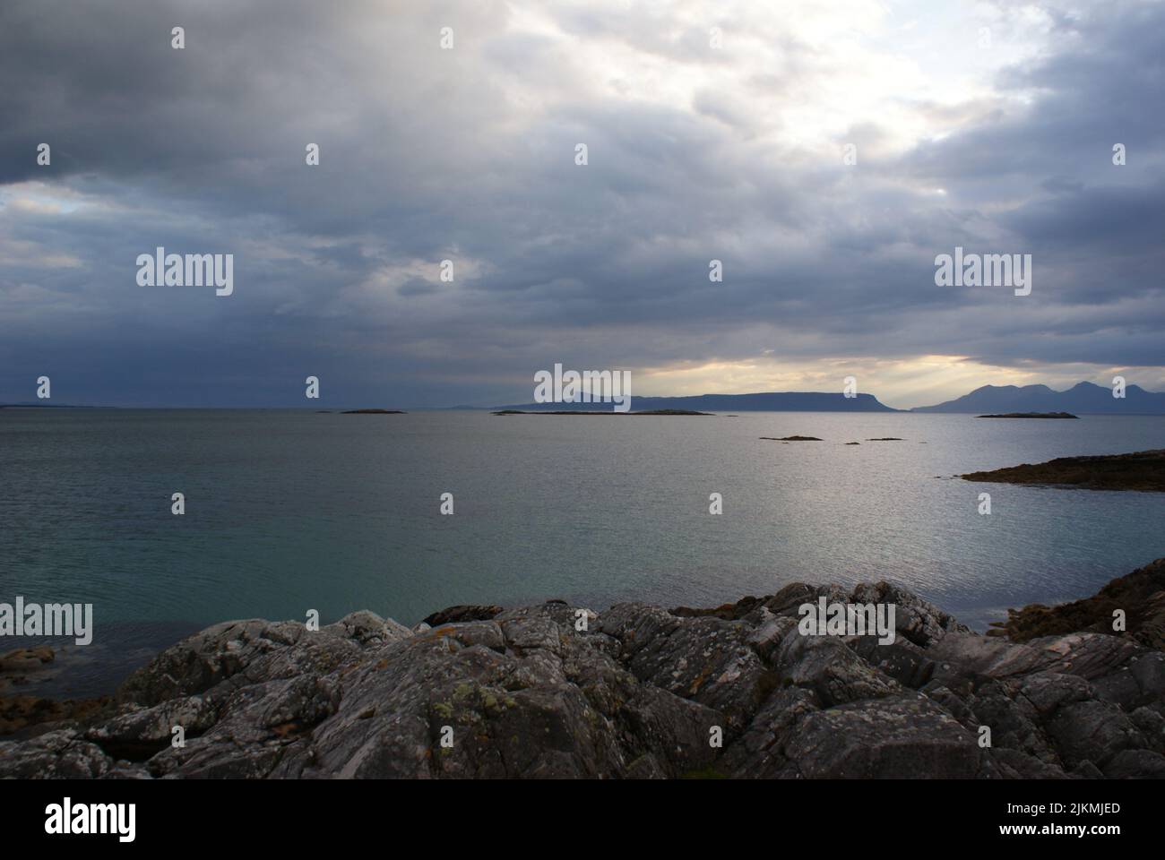 An aerial view of a beautiful sea in Scotland, United Kingdom Stock ...