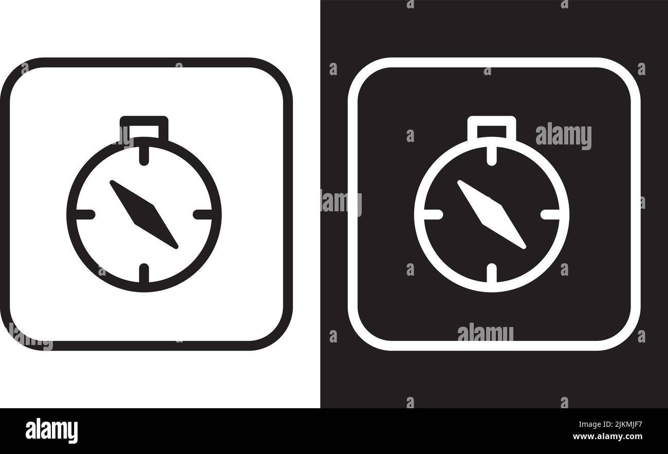 A compass outline and fill icon in the flat style set Stock Vector ...
