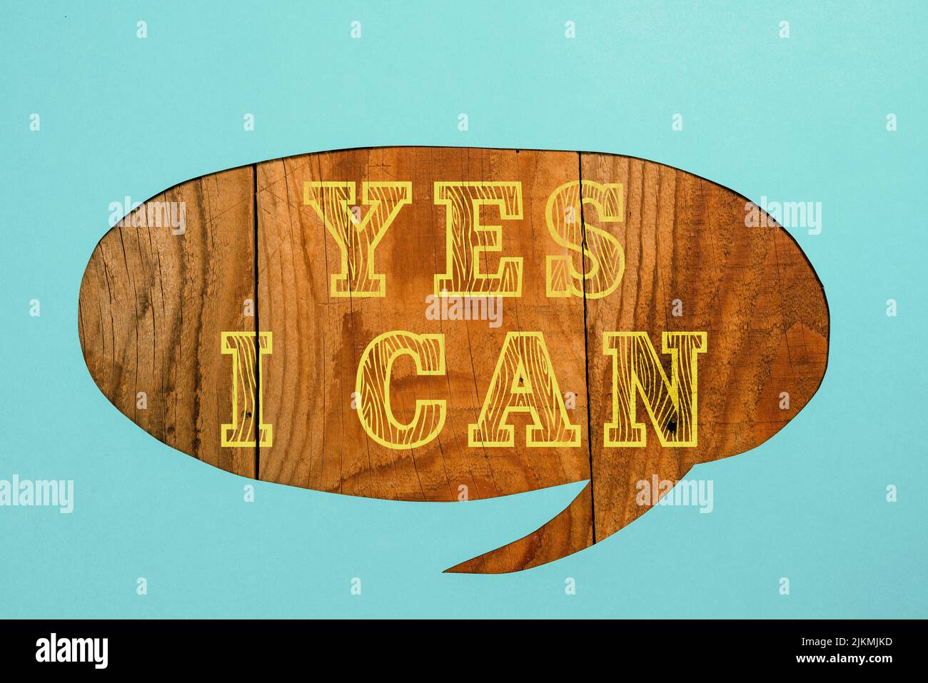 Text caption presenting Yes I Can. Concept meaning Motivation to do ...