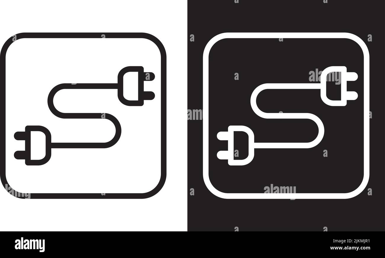 The electricity plug outline, plug icon, electric plug socket icon ...
