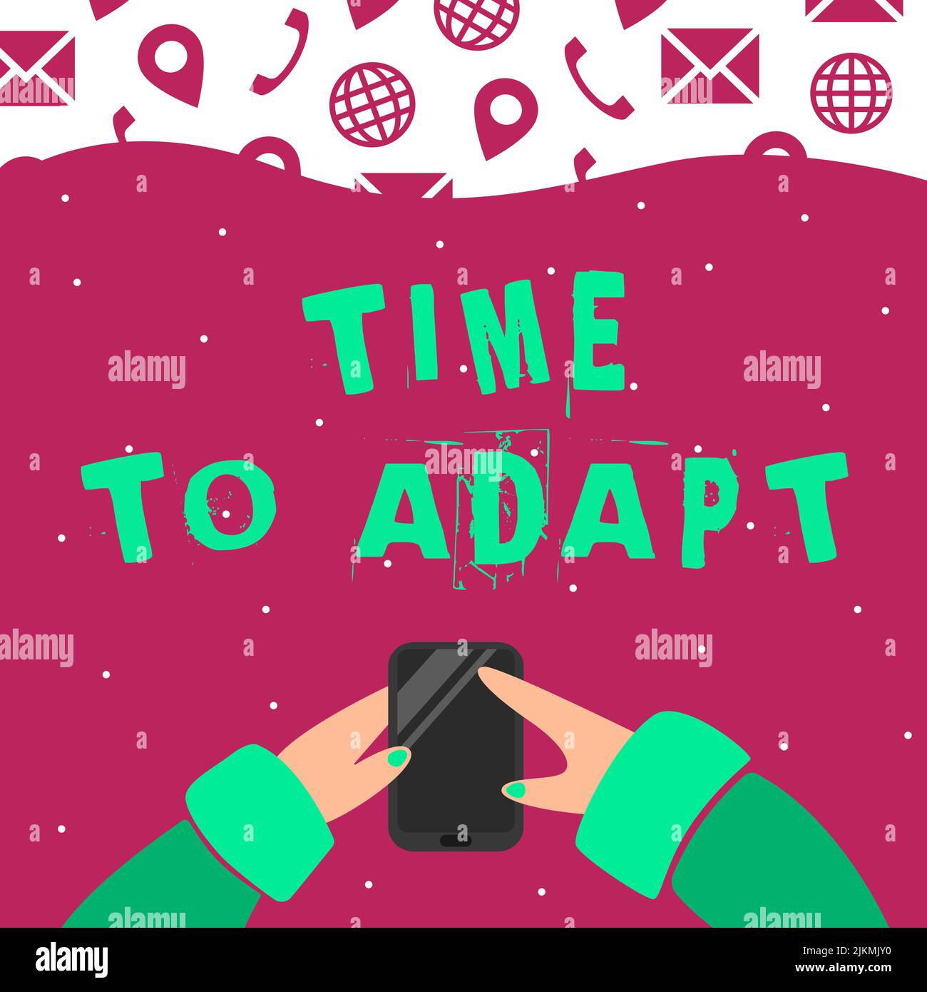 Hand writing sign Time To Adapt, Business showcase Moment to adjust ...