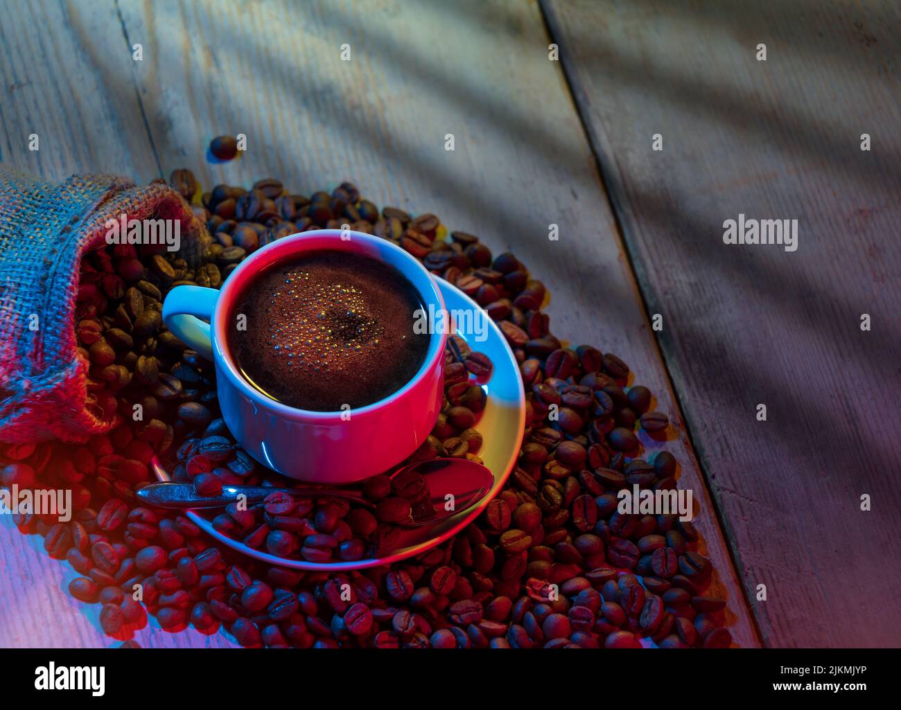 Delicious coffee in dramatic lights and colors Stock Photo - Alamy