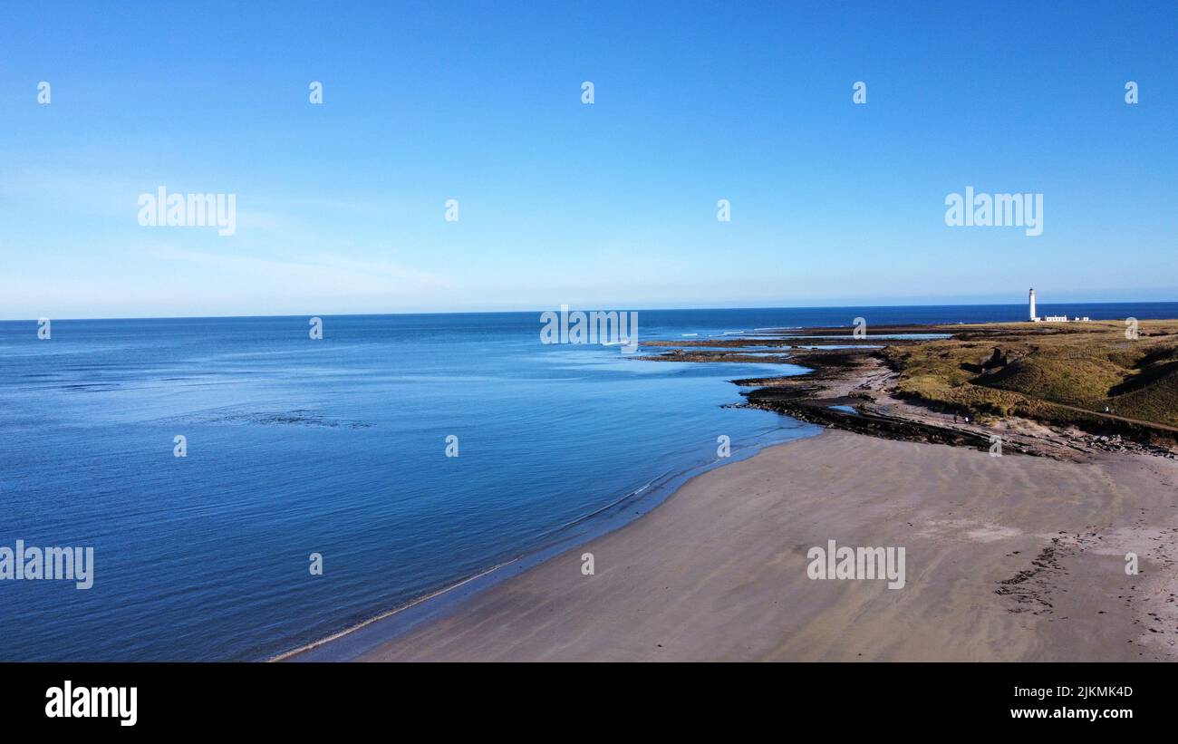 An aerial view of the incredible sea and beach on the east coast of ...