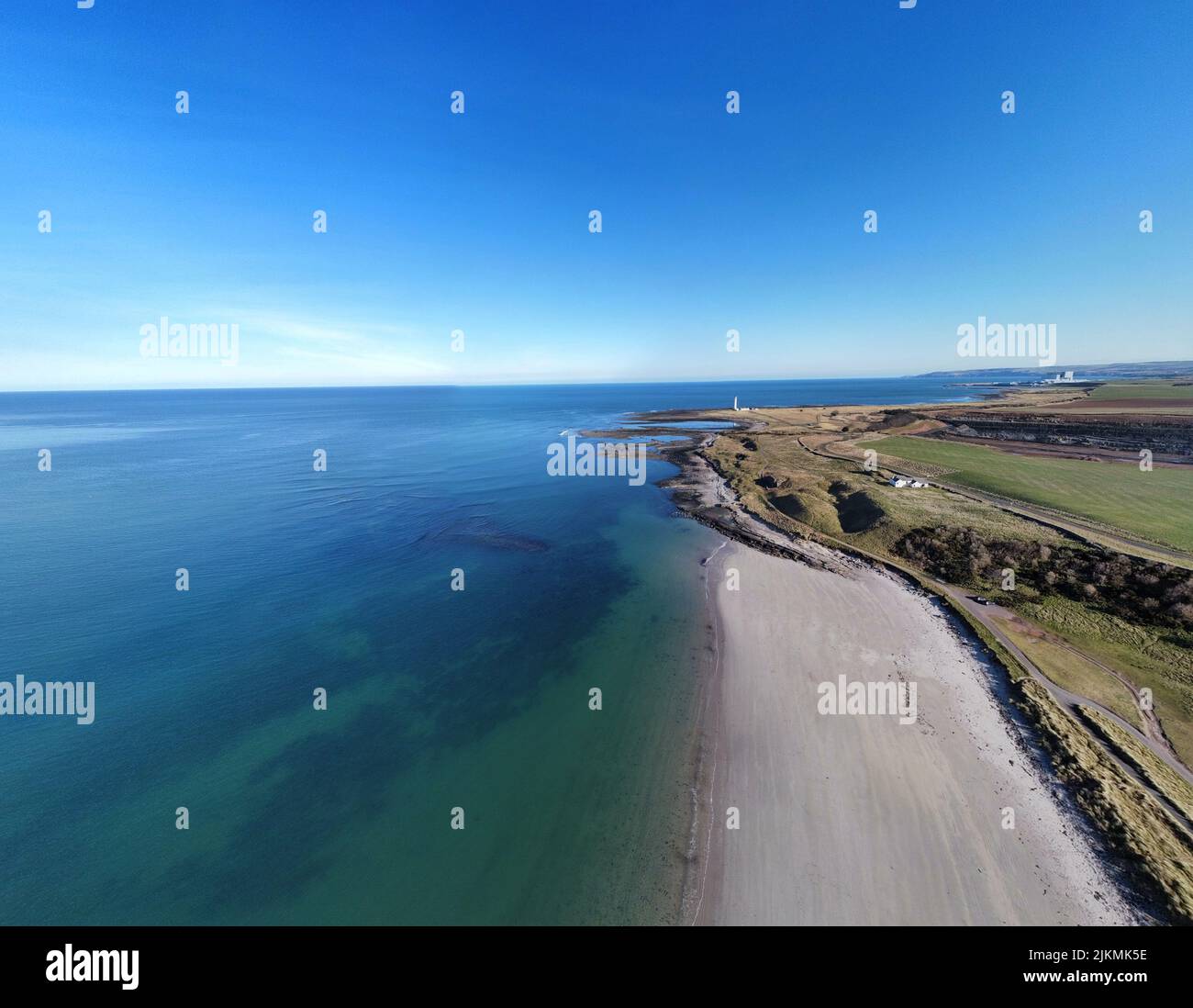 An aerial view of the incredible sea and beach on the east coast of ...