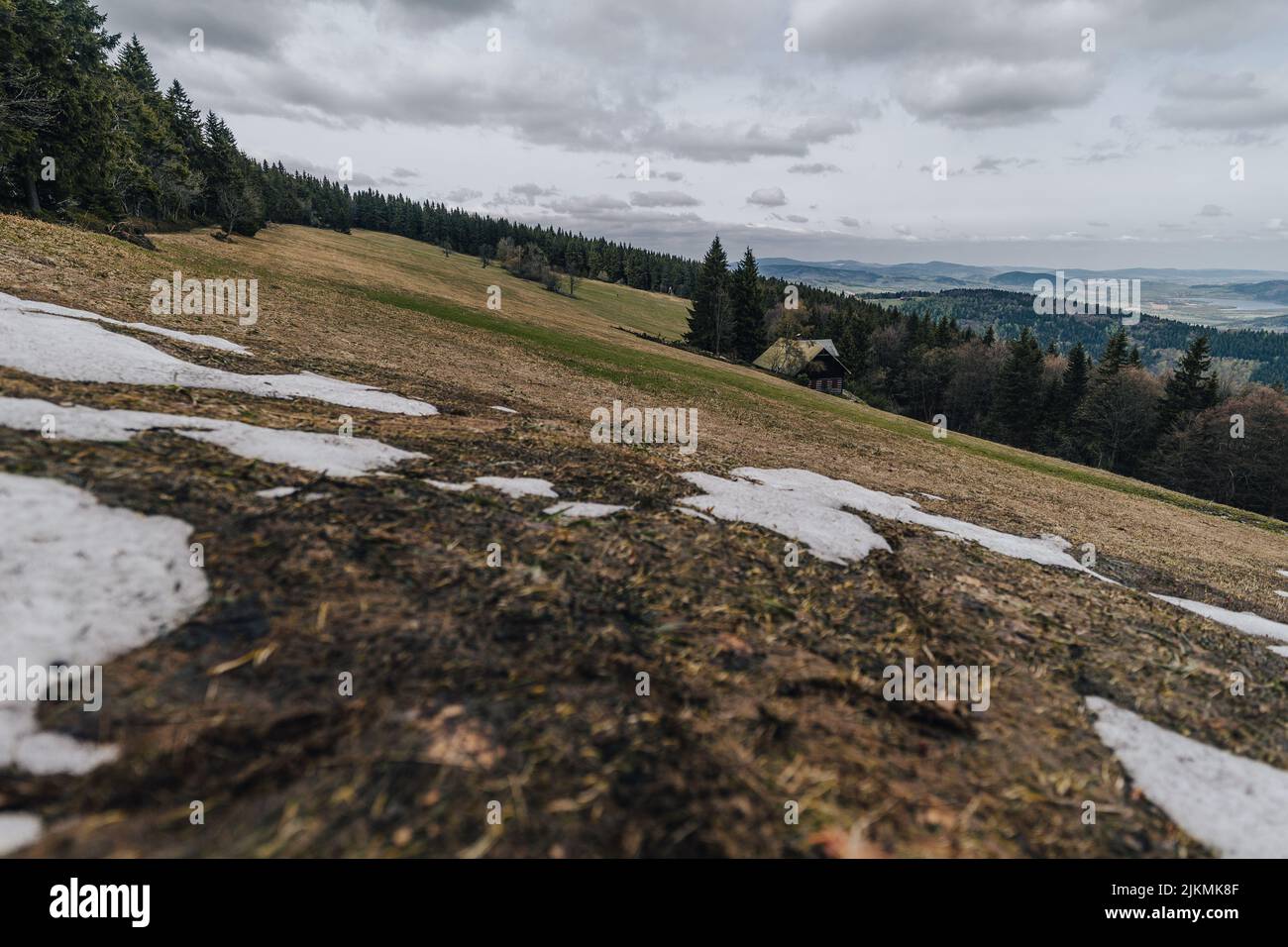 Krkonose National Park in spring. Mountain landscape of Giant moutains ...