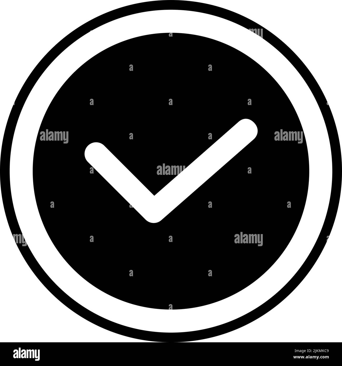 checked icon black vector illustration Stock Vector Image & Art - Alamy