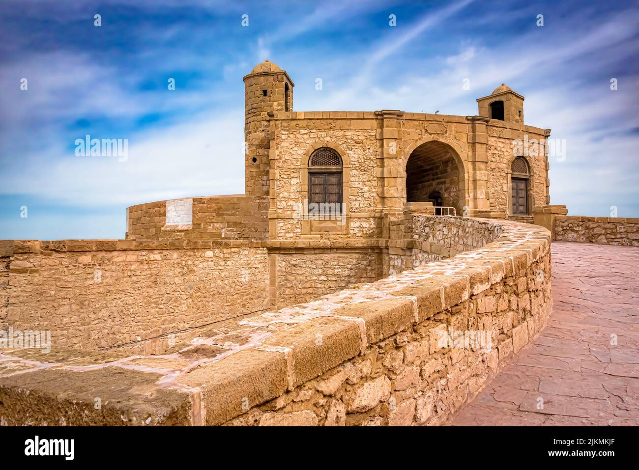 A beautiful shot of the exterior design on the top of an ancient ...