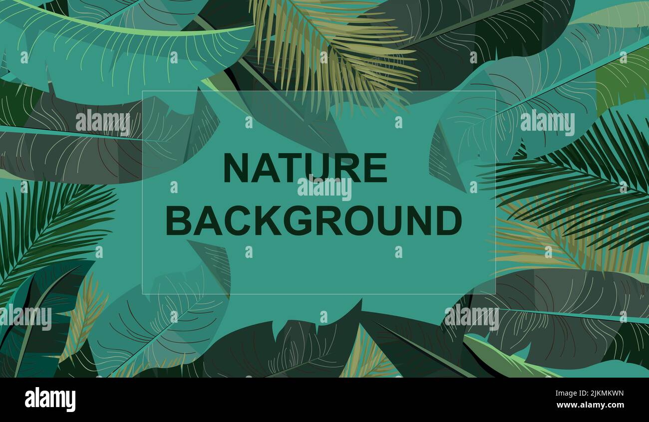A wallpaper with leaves and "nature background" text Stock Vector Image ...