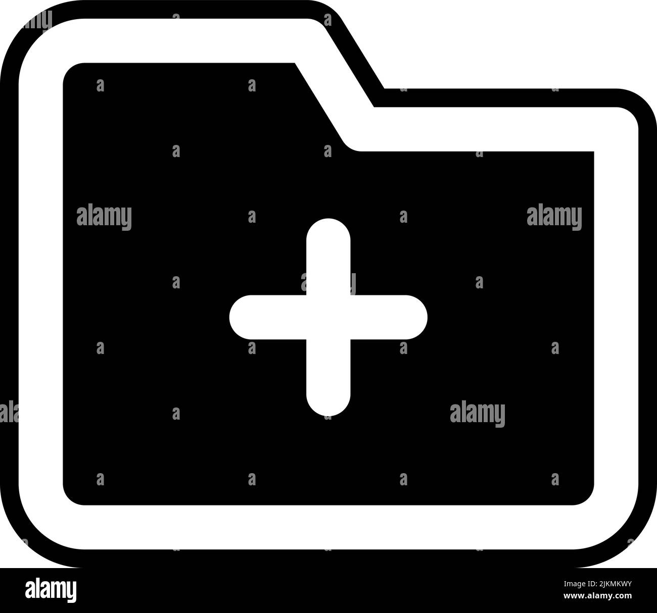 add folder icon black vector illustration Stock Vector Image & Art - Alamy