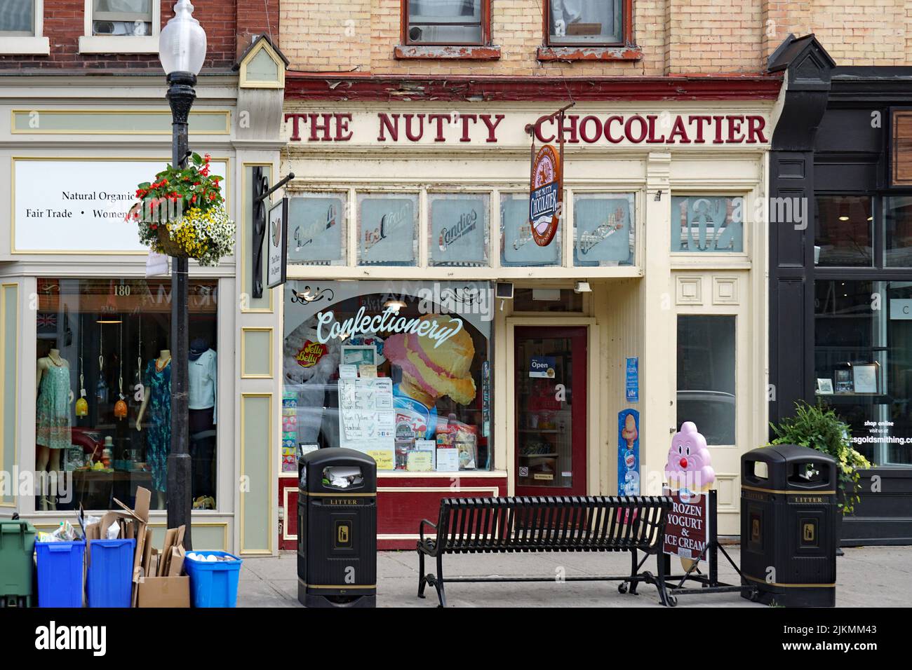 Old fashioned small town main street storefronts in 19th century ...