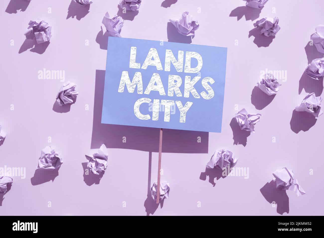 Text sign showing Land Marks City. Business approach Important ...