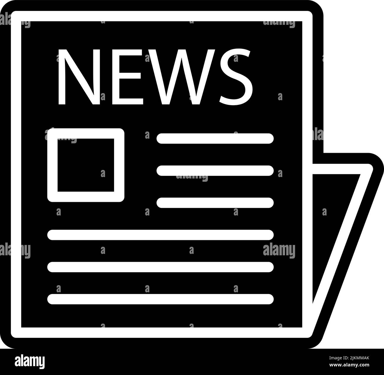 newspaper icon black vector illustration Stock Vector Image & Art - Alamy