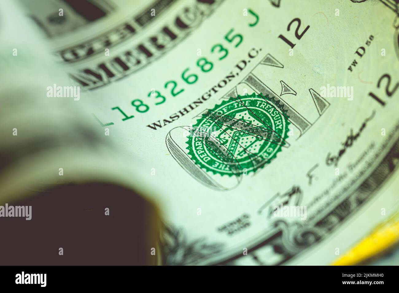 US dollar bills in closeup photography Stock Photo - Alamy