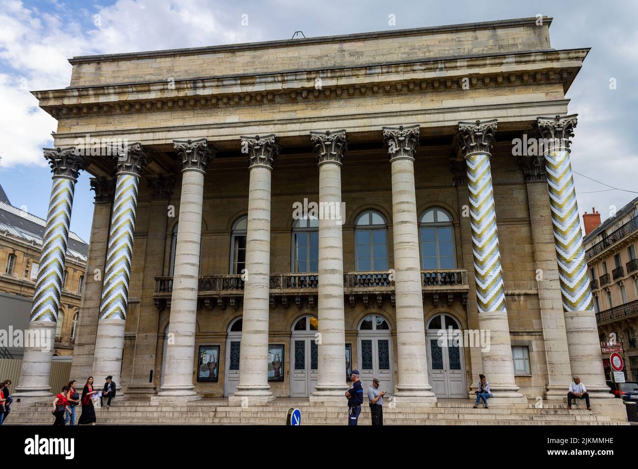The facade of Dijon Opera with columns in France, Europe Stock Photo ...