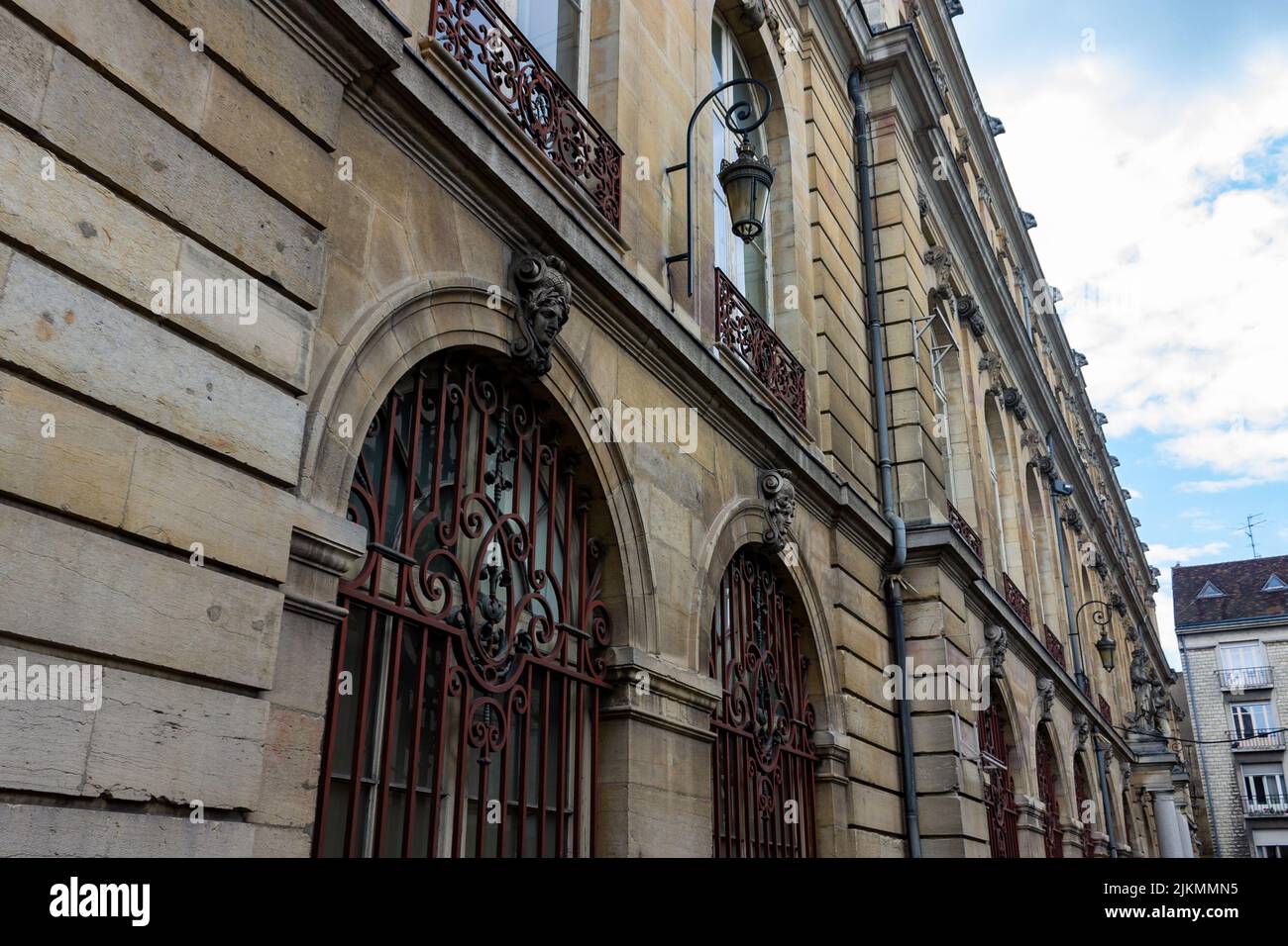 The beautiful architectural details of a historical building in Dijon ...