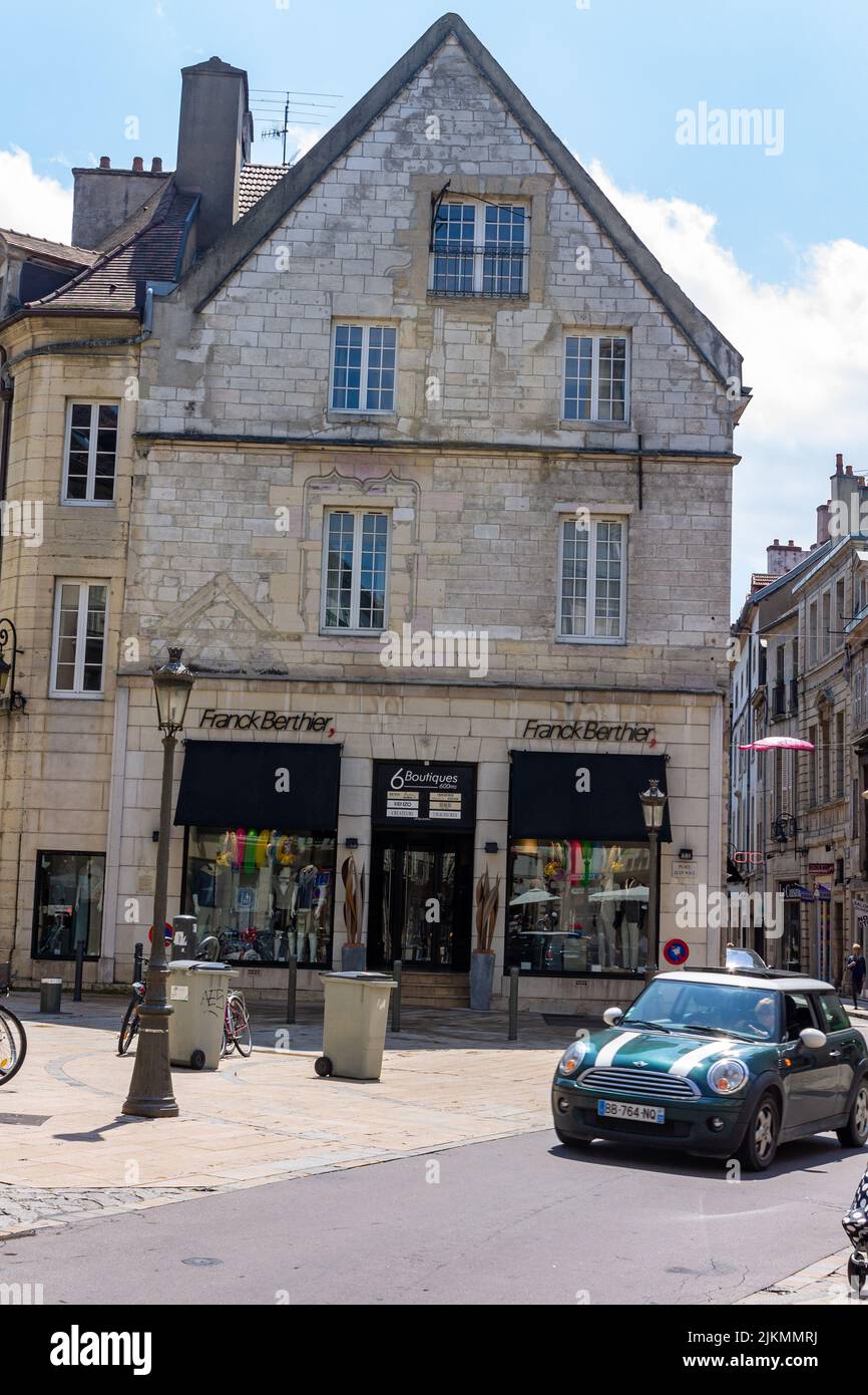 A vertical shot of the old building facade, the architecture of Dijon ...