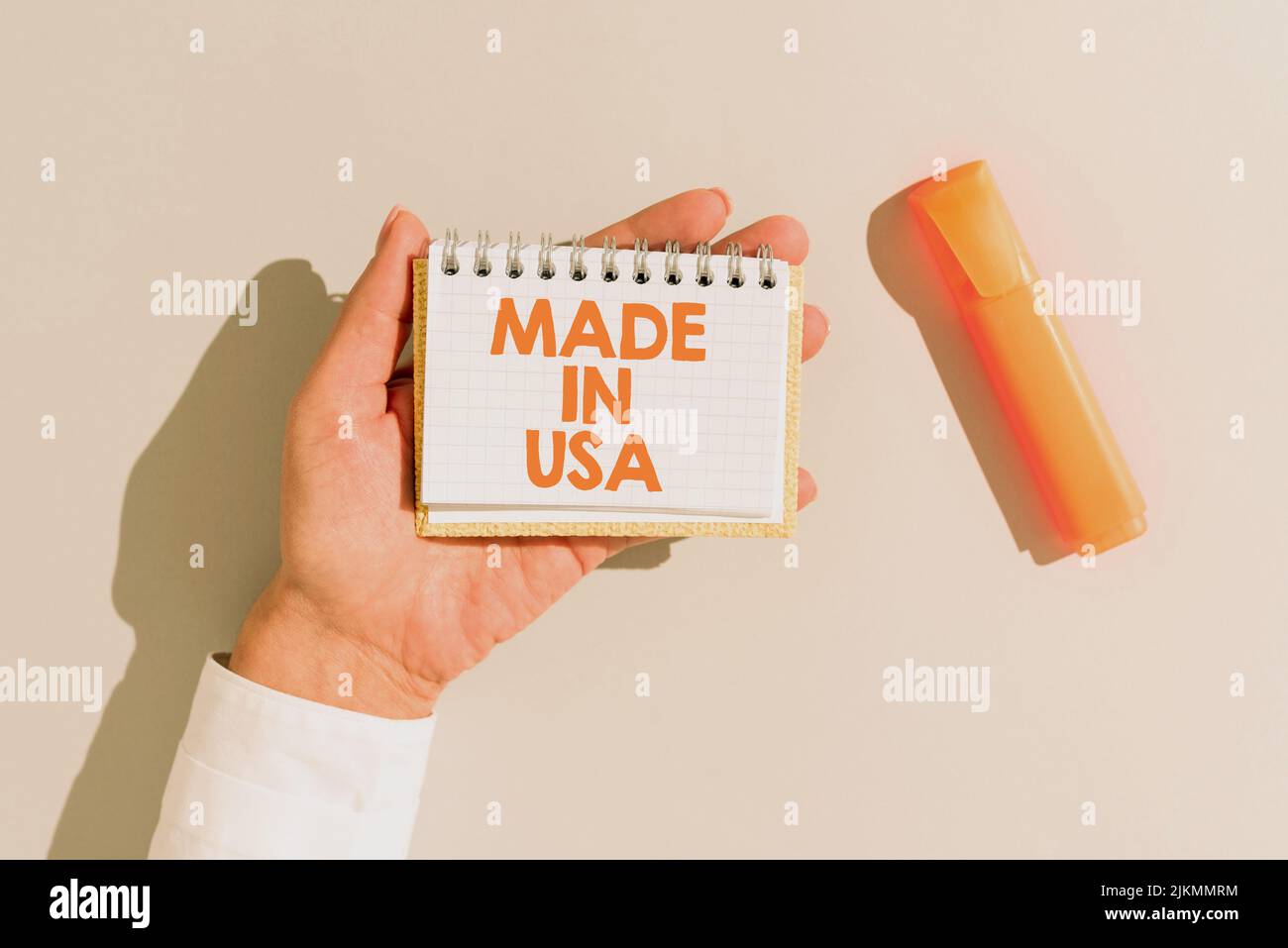 Hand writing sign Made In Usa. Internet Concept American brand United ...