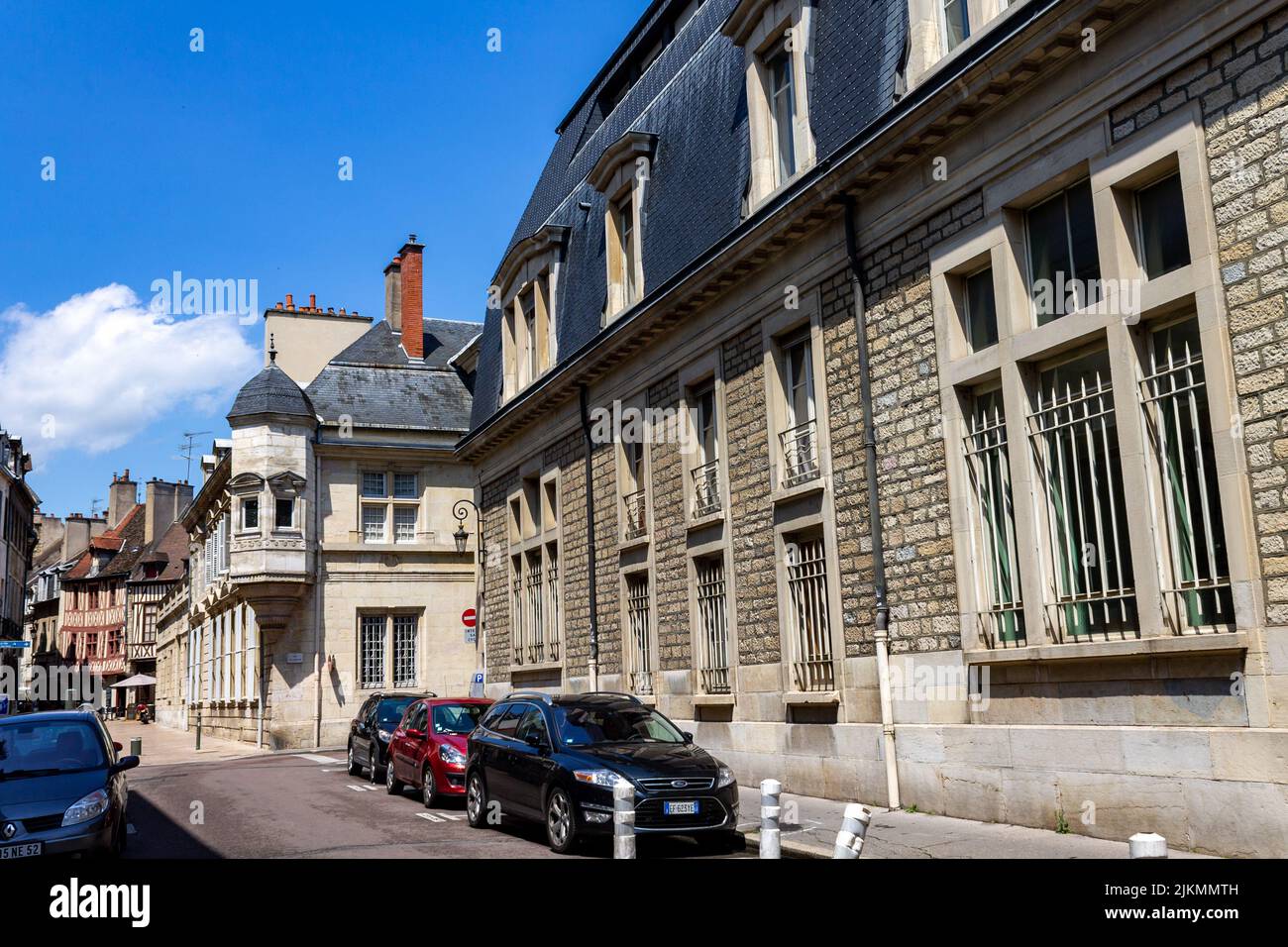 The old building facades against the sky, the architecture of Dijon ...