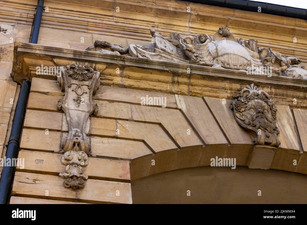The beautiful architectural details of a historical building in Dijon ...