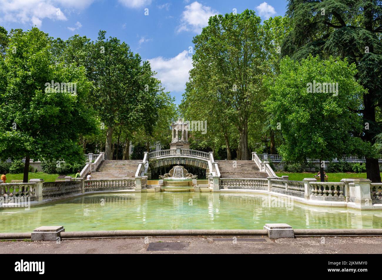 The view of Darcy square fountain in Dijon. France Stock Photo - Alamy