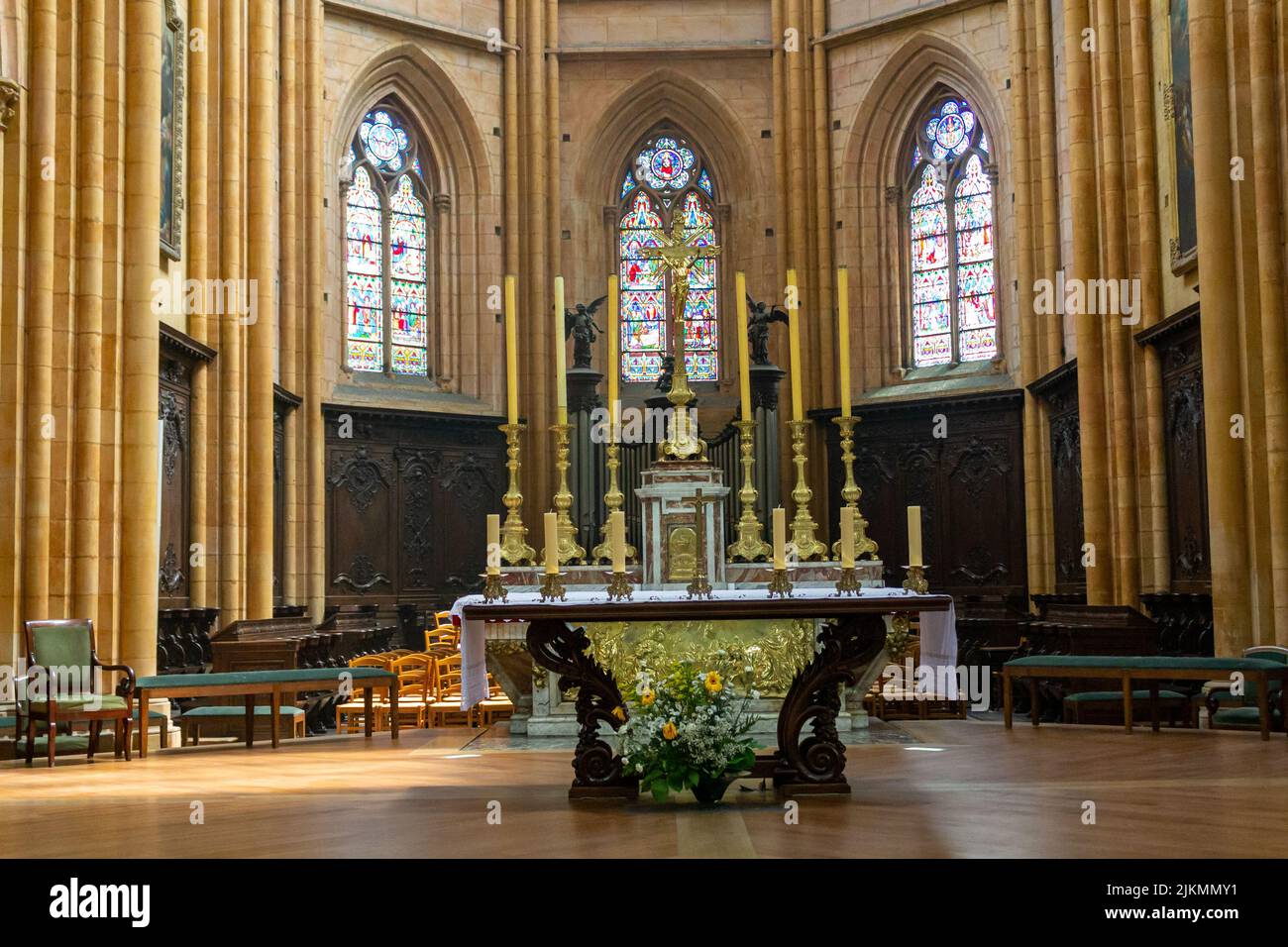 The altar of the Cathedral of Saint Benignus of Dijon. Dijon, France ...
