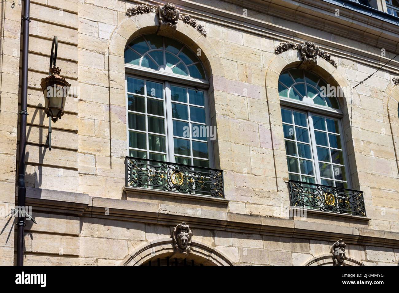 The beautiful architectural details of a historical building in Dijon ...