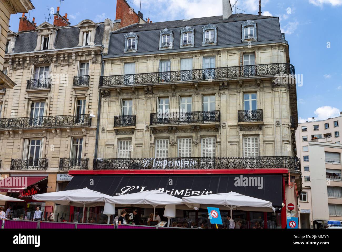 The old building facade against the sky, the architecture of Dijon ...
