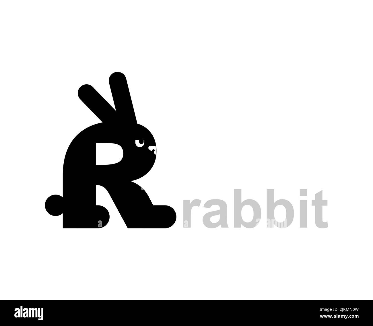 Rabbit sign lettering letter R. Vector illustration Stock Vector Image ...