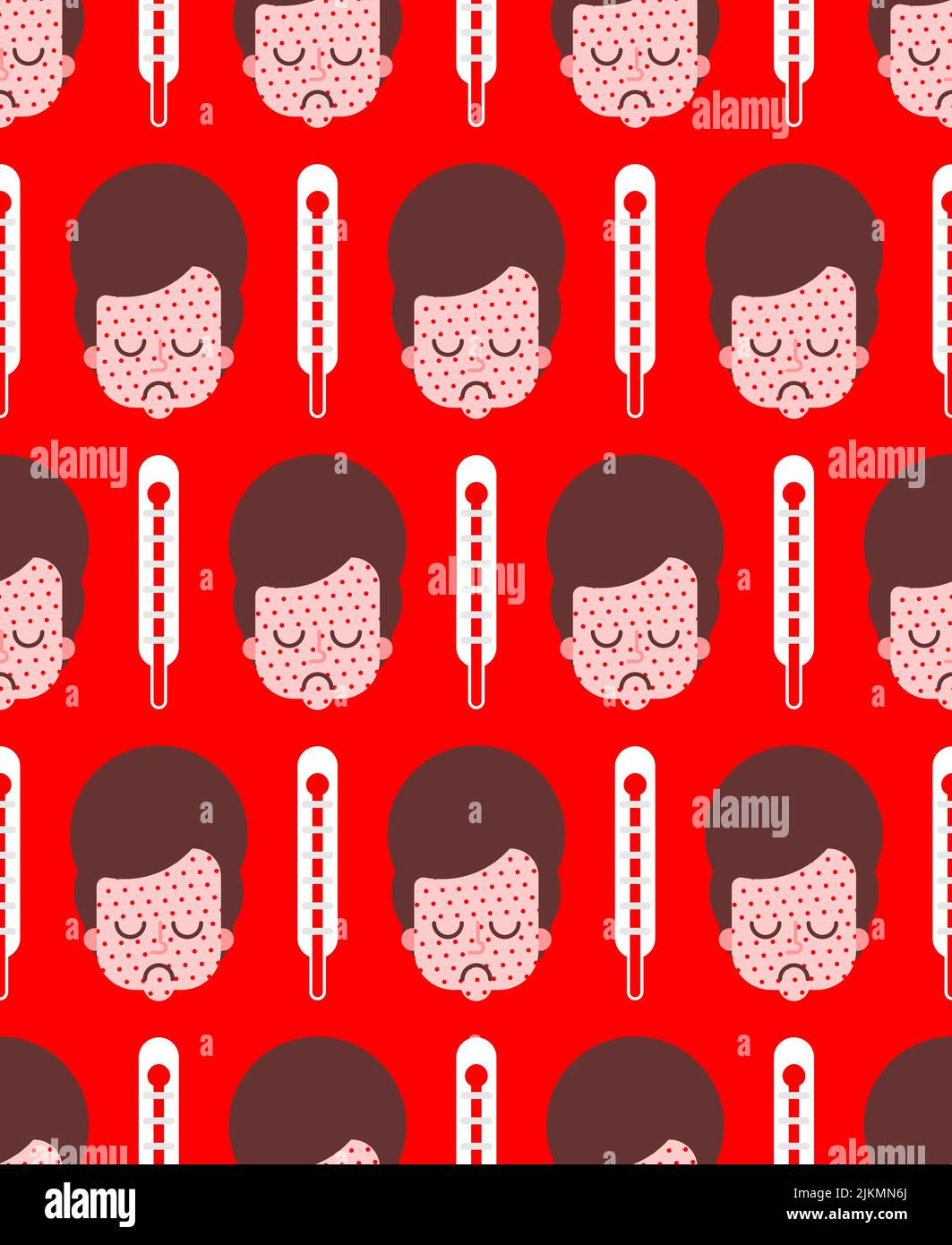 Disease Background. Sick guy and thermometer pattern seamless Stock ...