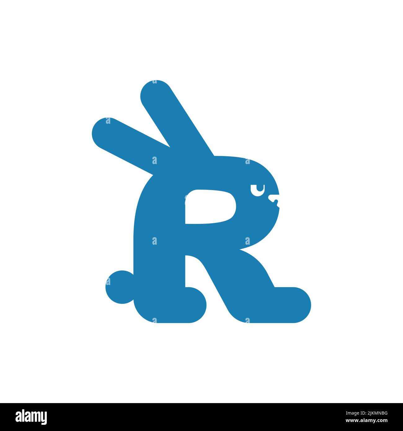 Rabbit sign lettering letter R. Vector illustration Stock Vector Image ...