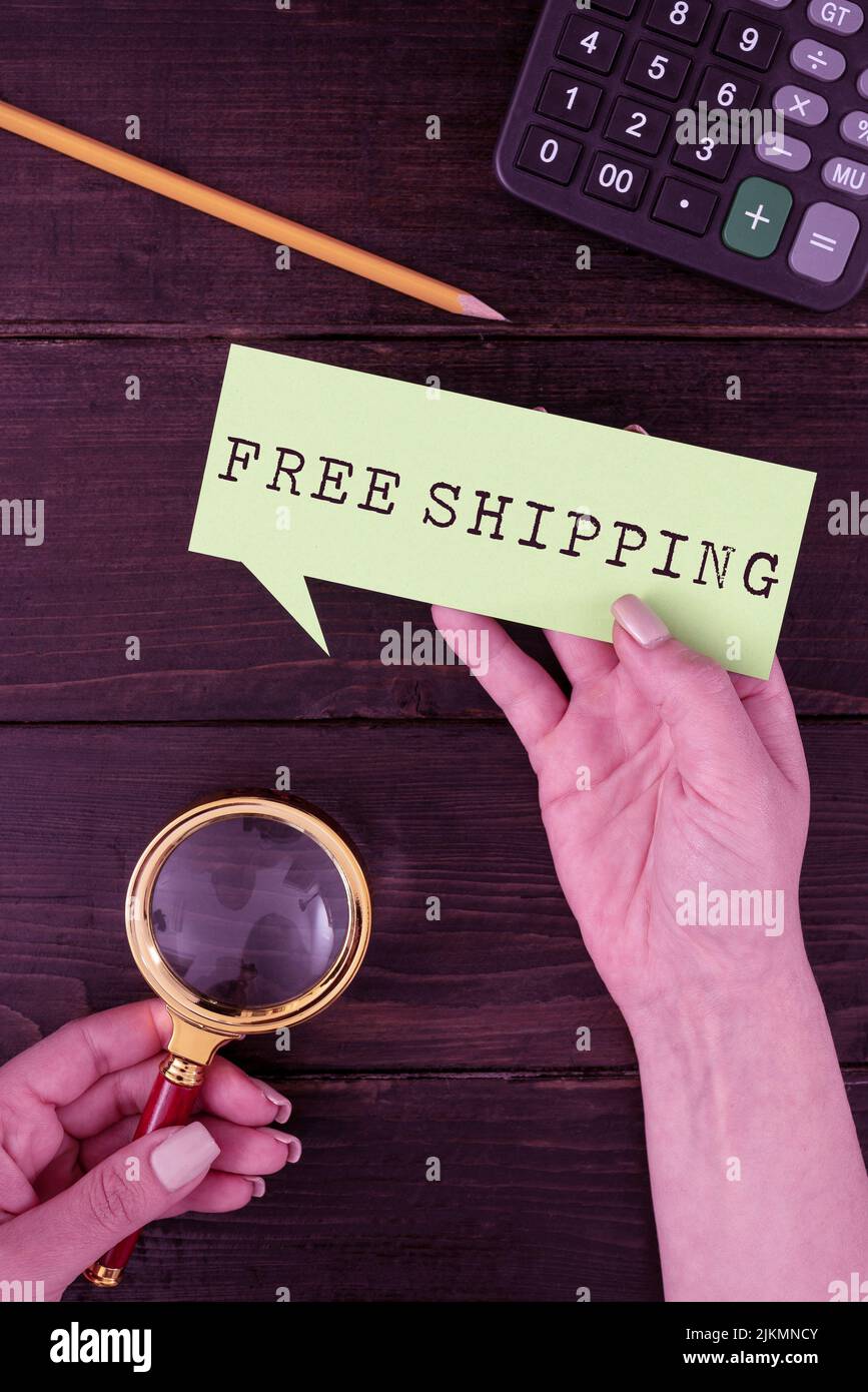 Handwriting text Free Shipping, Word Written on Freight Cargo ...