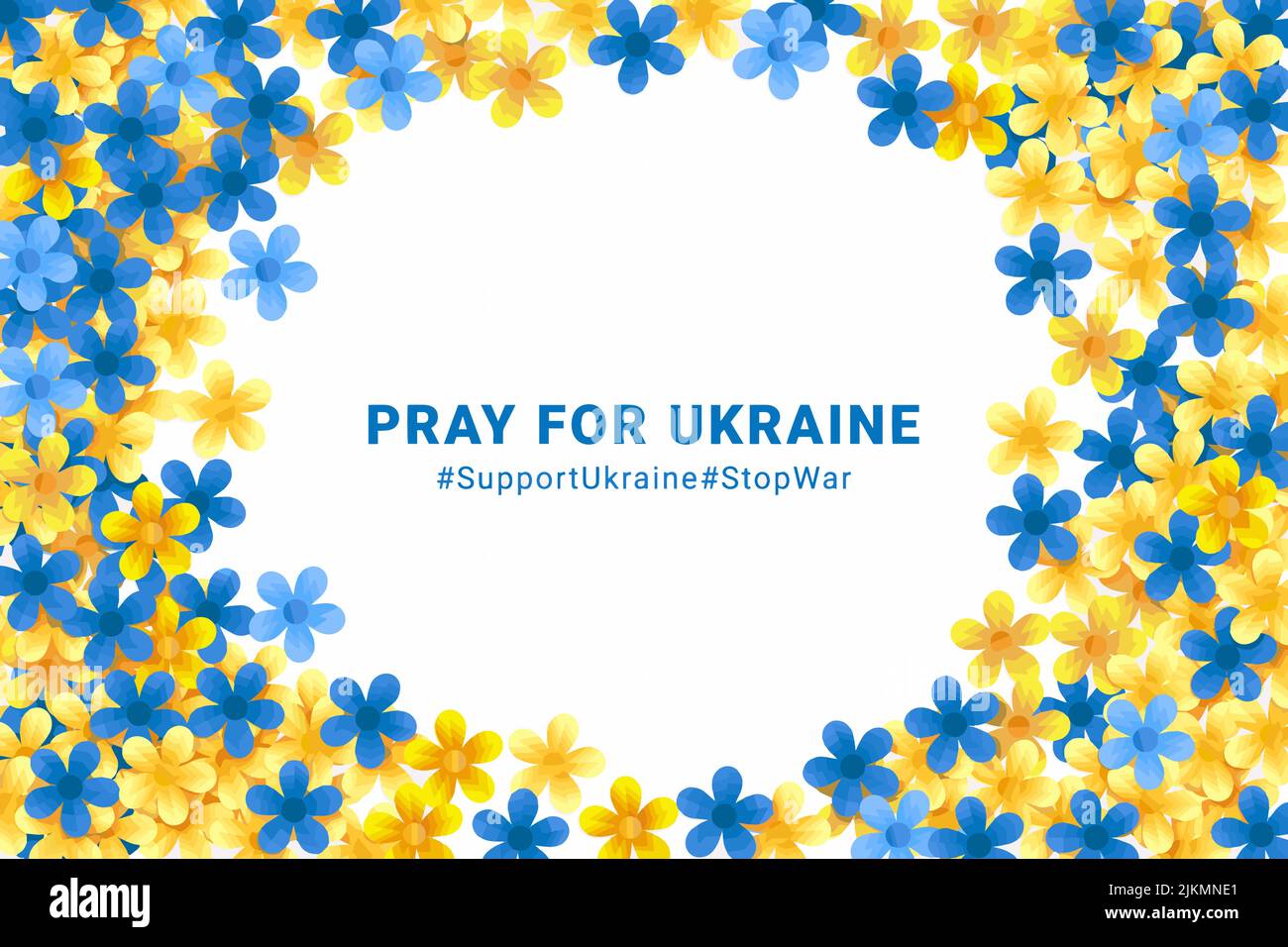 support ukraine stop war flowers ukraine flag colors paper style light ...