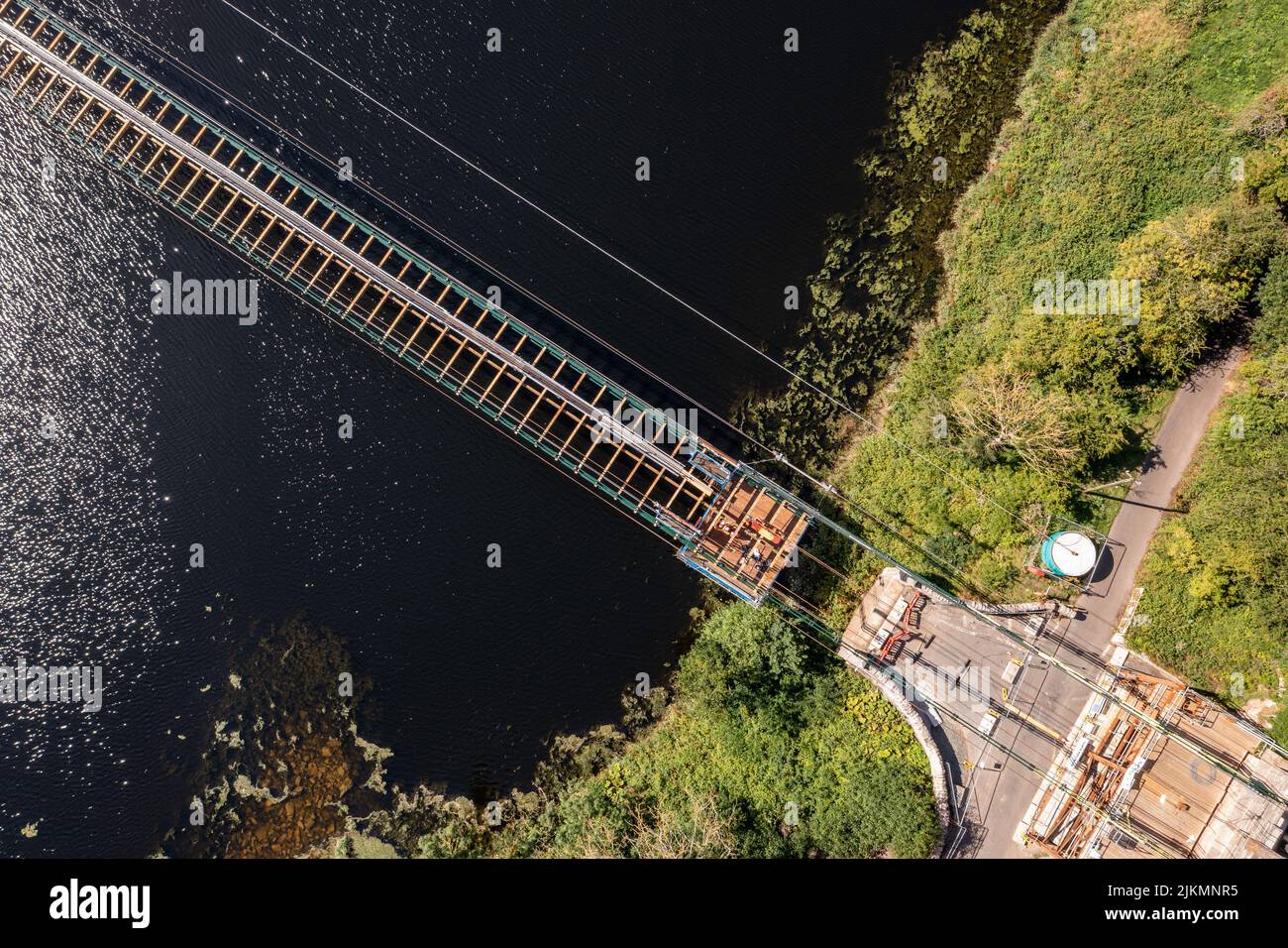 The Union Chain Bridge which crosses the River Tweed during restoration ...