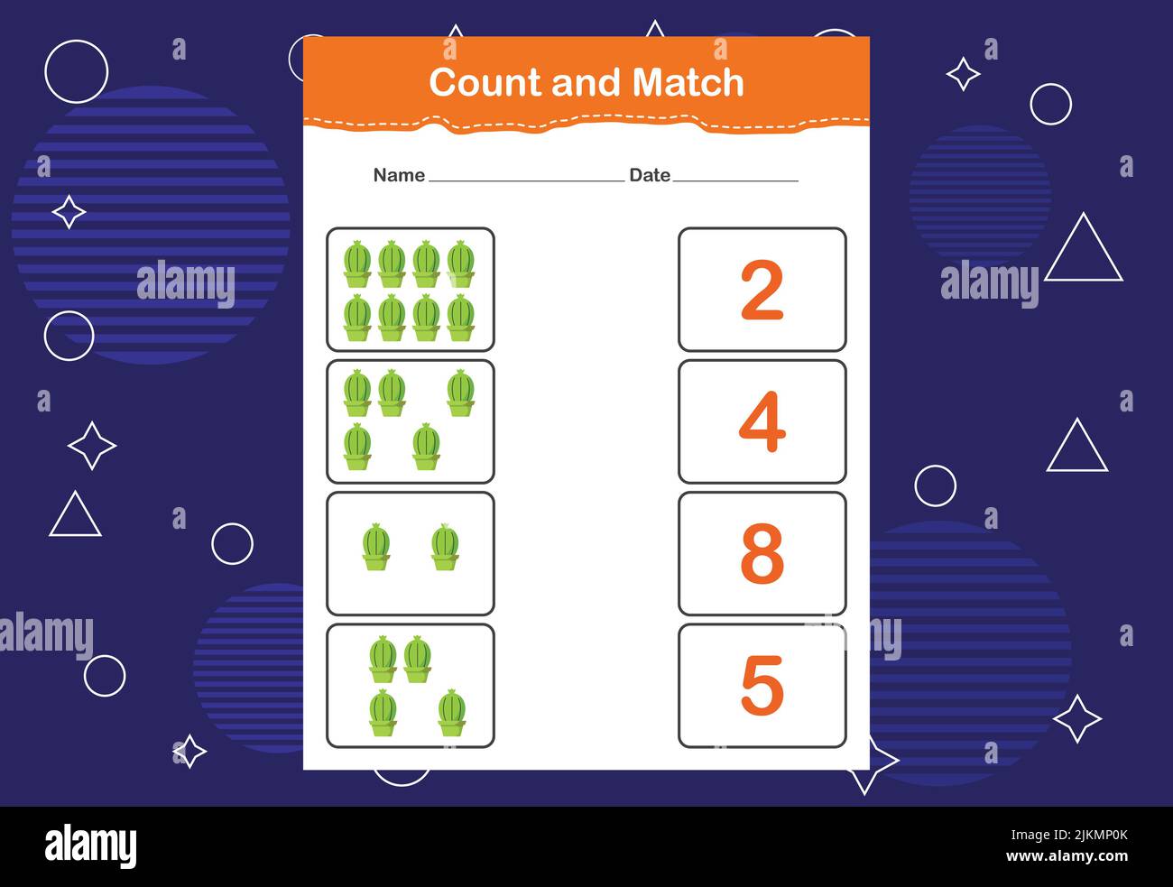 Count and Match worksheet for kids. Count and match with the correct ...