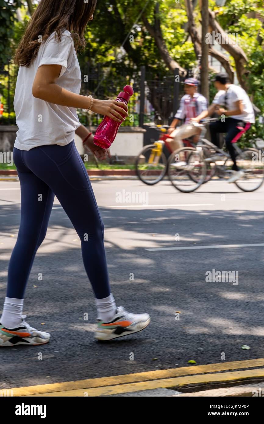 Healthy and active lifestyle. Sports and fitness. Happy woman in white ...