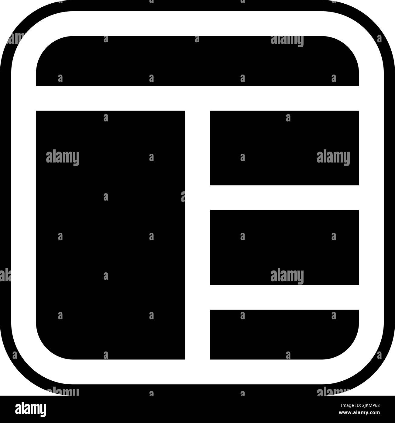 User Interface Layout Icon Black Vector Illustration Stock Vector Image