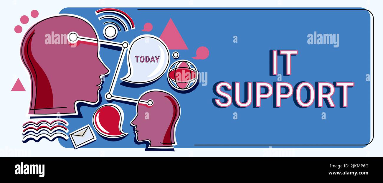 Conceptual caption It Support. Concept meaning Lending help about ...