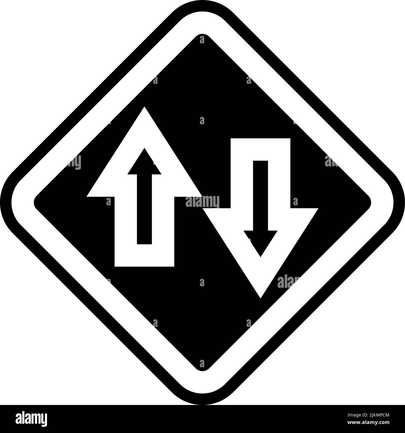two ways icon black vector illustration Stock Vector Image & Art - Alamy