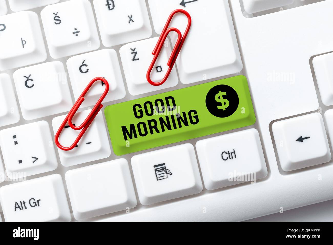 Hand writing sign Good Morning, Word for A conventional expression at ...