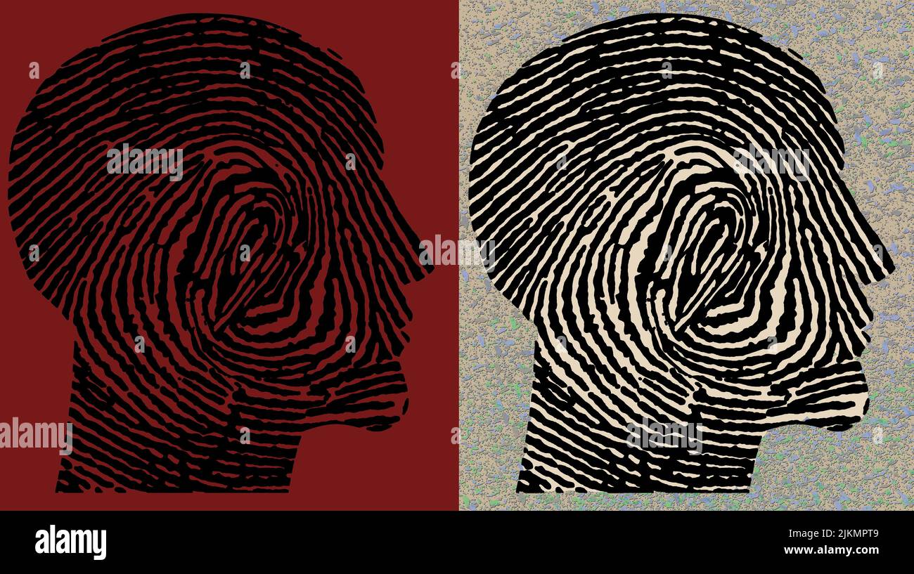Personal identity fingerprint head hi-res stock photography and images ...
