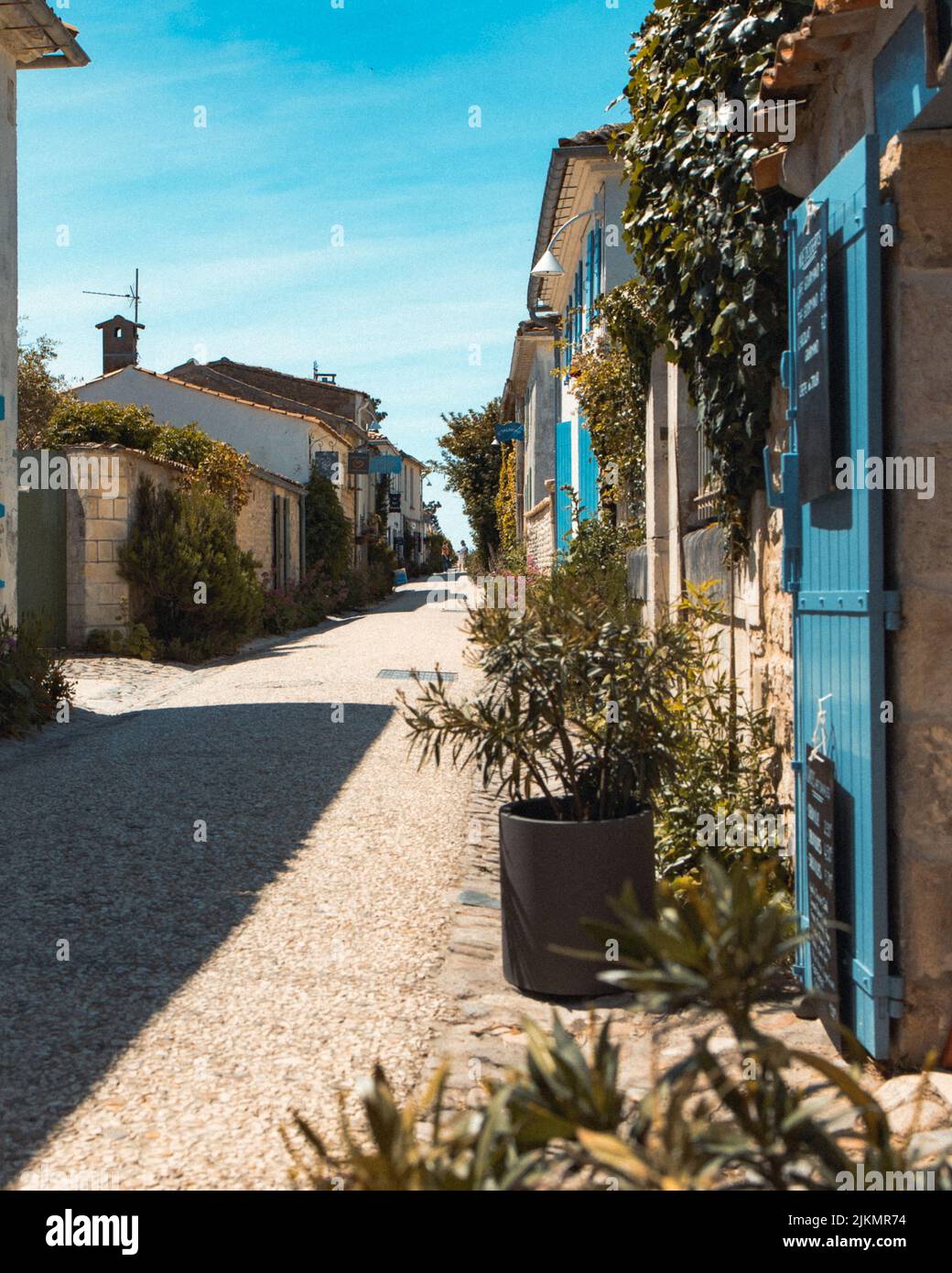 The beautiful old and simple houses in small street in talmont village ...