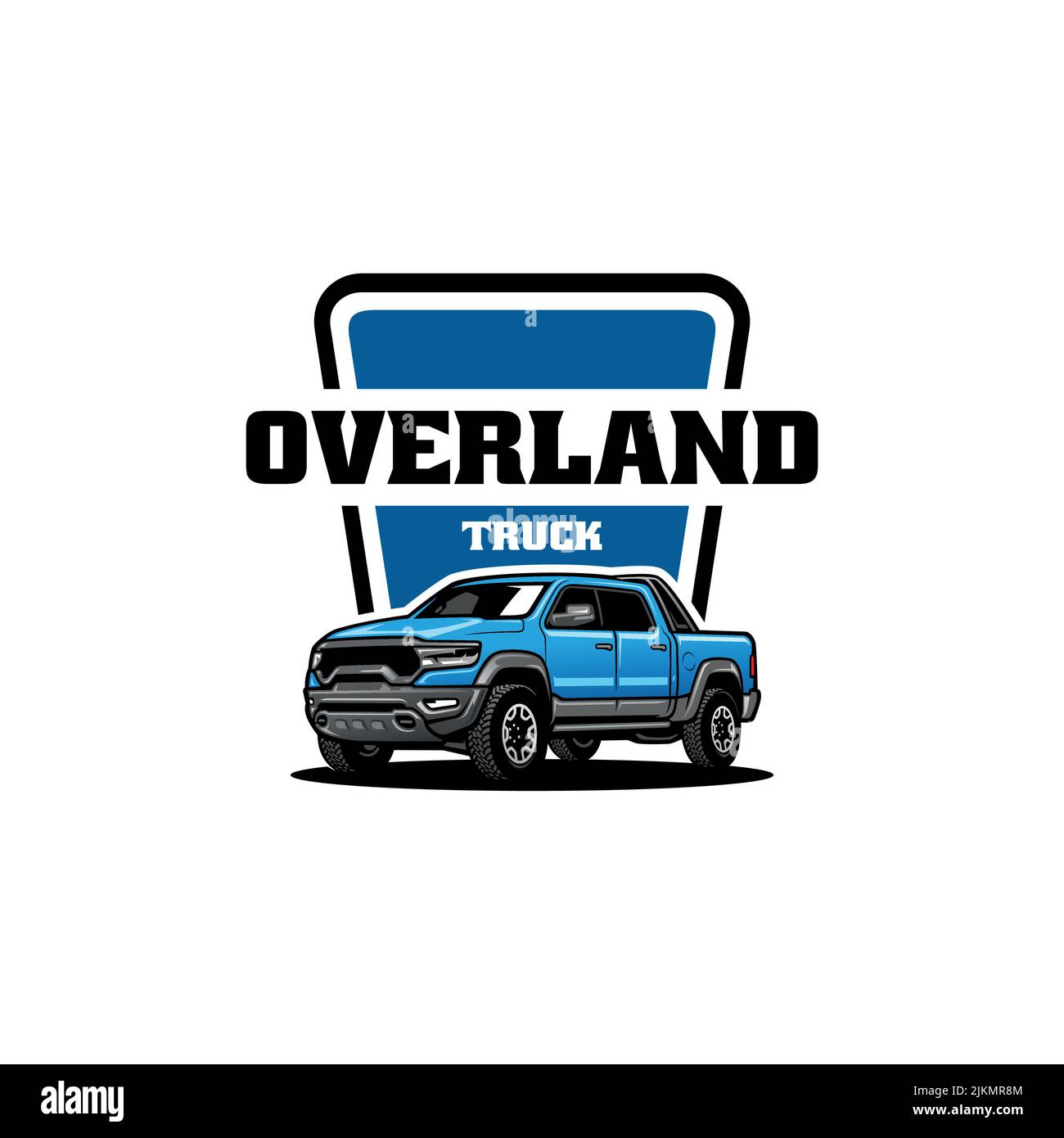 A logo design of a template of a blue truck on a white background Stock ...