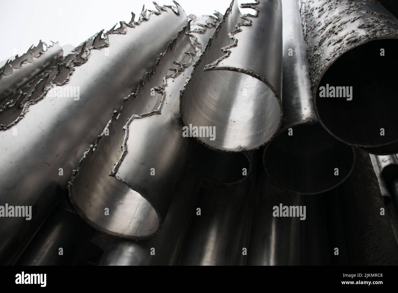 A closeup shot of pipe art from a composition in black and white Stock ...