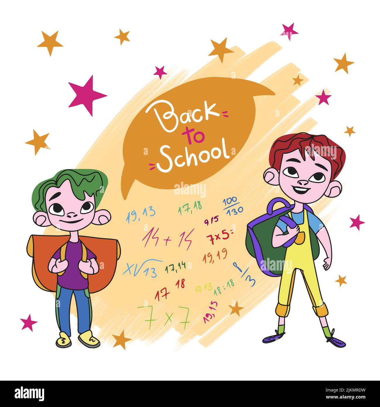 Back to school, children, boys rejoice that school is coming soon ...