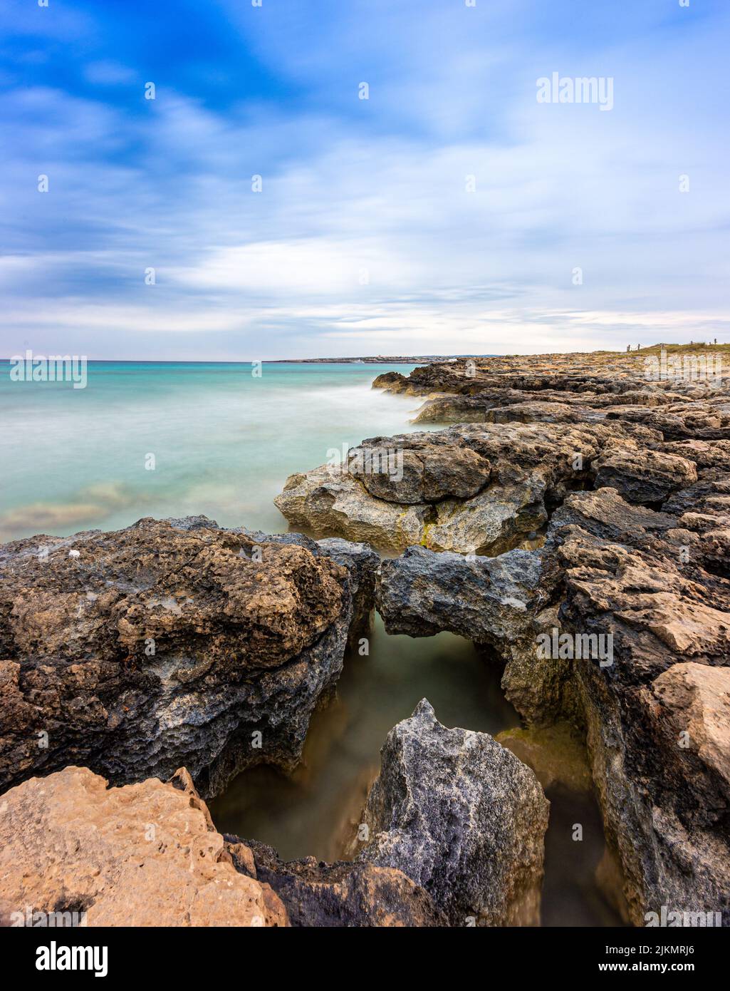View of rugged rocks in ibiza island hi-res stock photography and ...