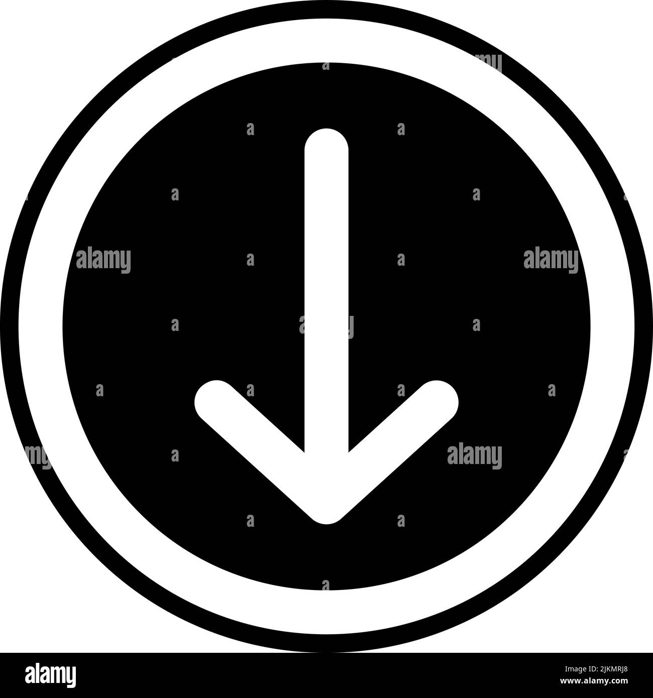 arrow down icon black vector illustration Stock Vector Image & Art - Alamy
