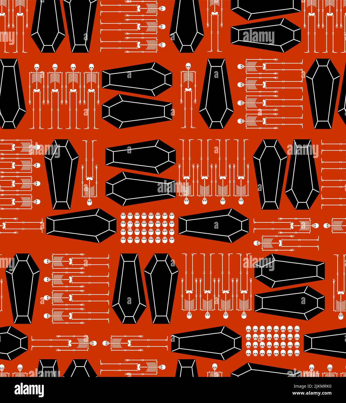 Skeleton and coffin pattern seamless. Dead Man in a tomb background ...