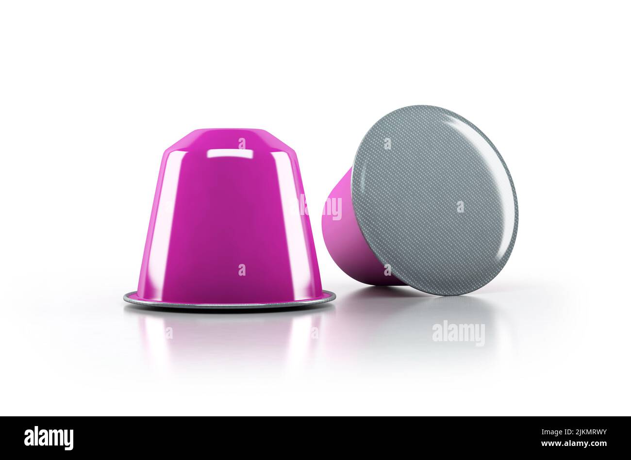 A mockup of purple coffee capsules isolated on a white background Stock ...