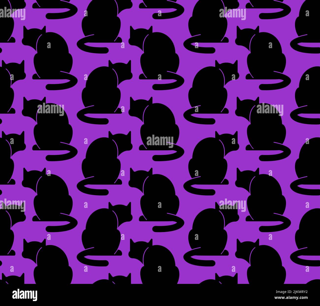 Cat back pattern seamless. Pet Silhouette background Stock Vector Image ...
